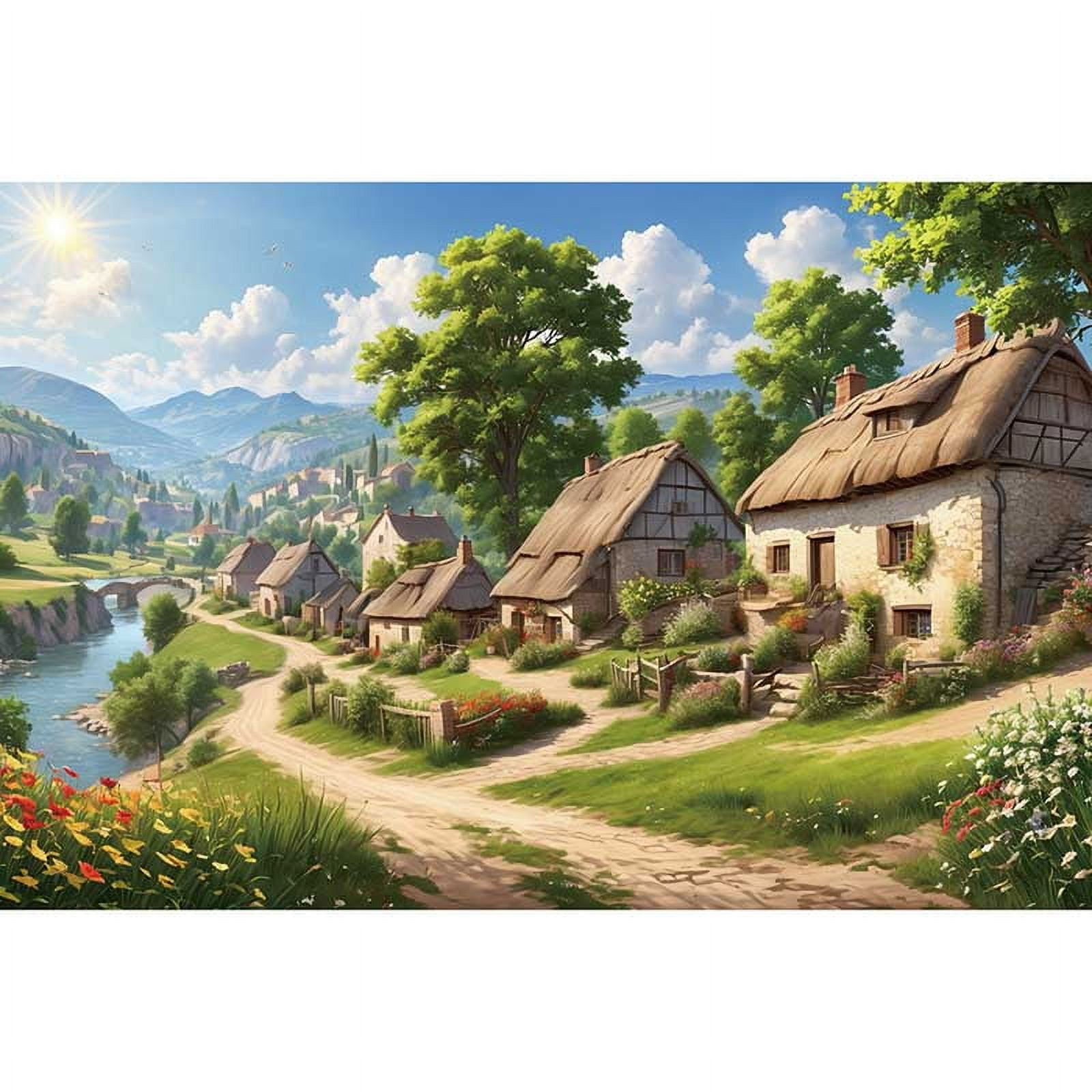 Gre Spring Village Tree s River Photography Backgrounds Natural Rural ...