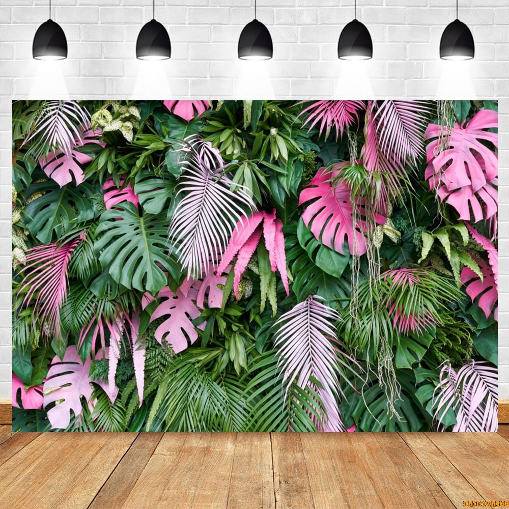 Gre Tropical leaves Backdrop Forest Plants Grass Safari Baby Shower ...