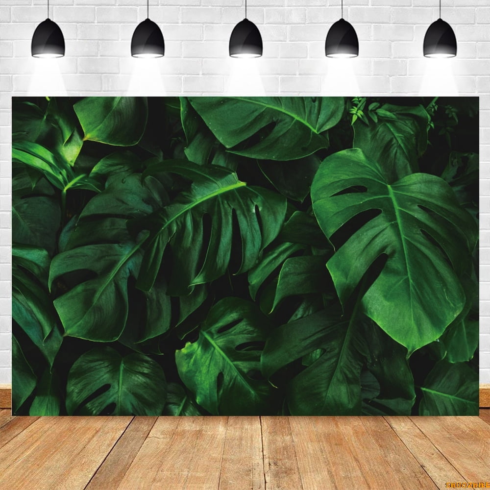 Gre Tropical leaves Backdrop Forest Plants Grass Safari Baby Shower ...