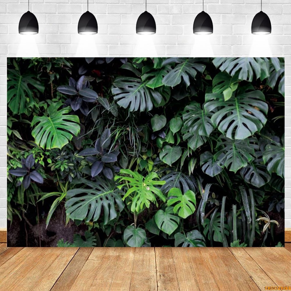Gre Tropical leaves Backdrop Forest Plants Grass Safari Baby Shower ...