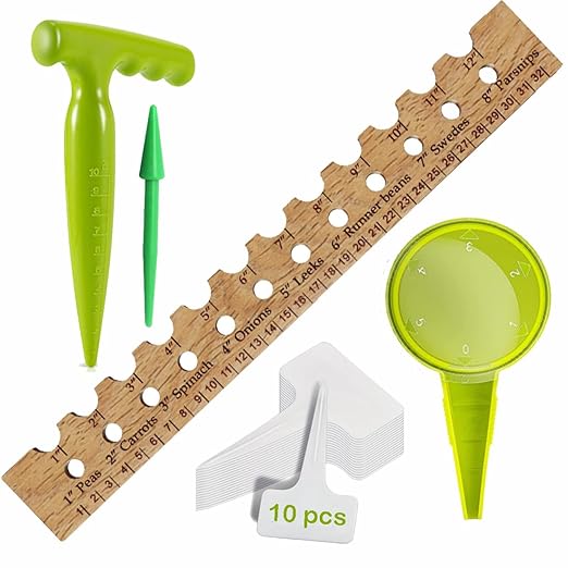 Greacheive 13'' Wooden Plant Ruler with 10PCS Plant Labels, Planting ...
