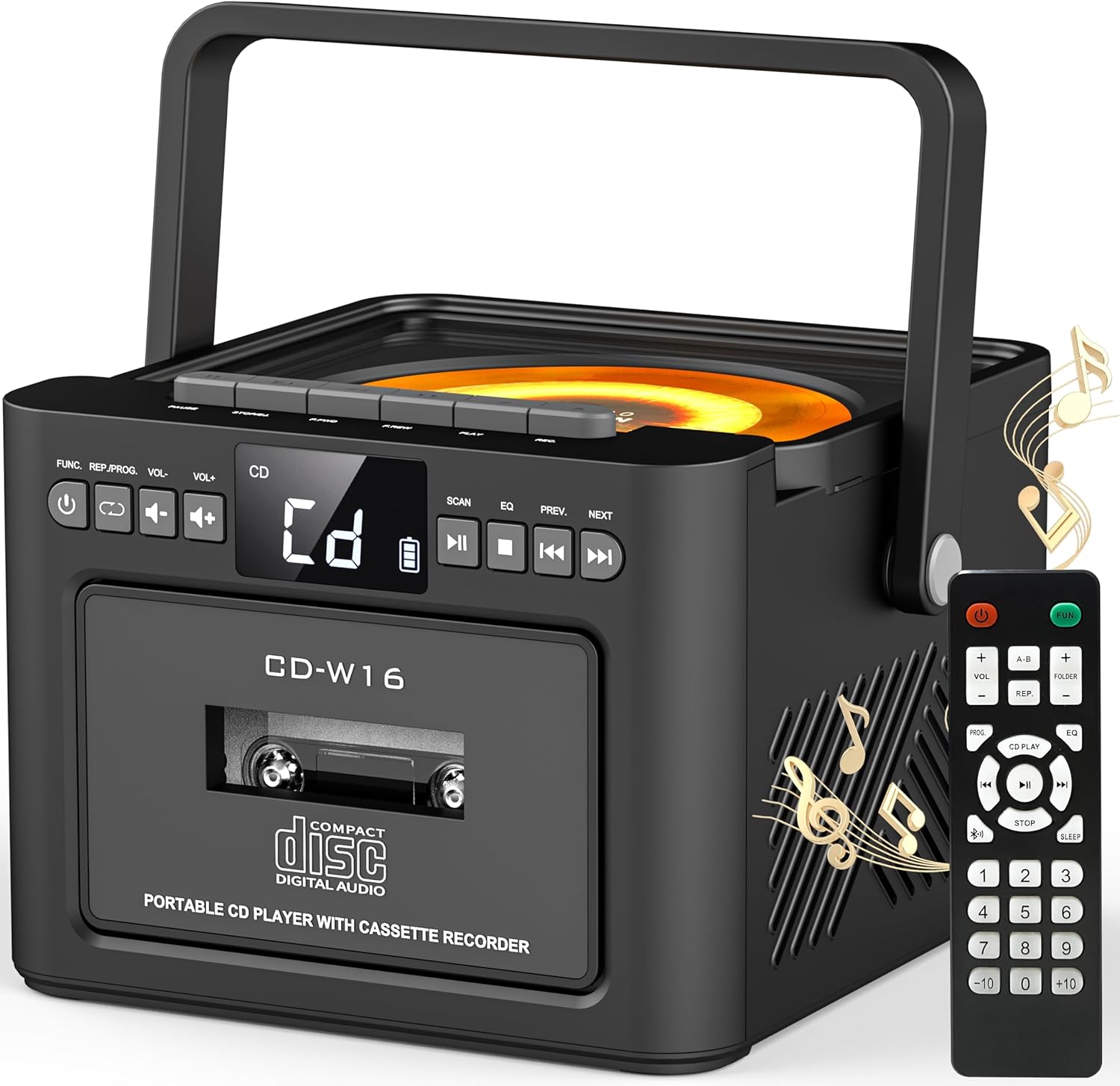 Free Shipping! Greadio Portable Bluetooth CD Cassette Player with ...