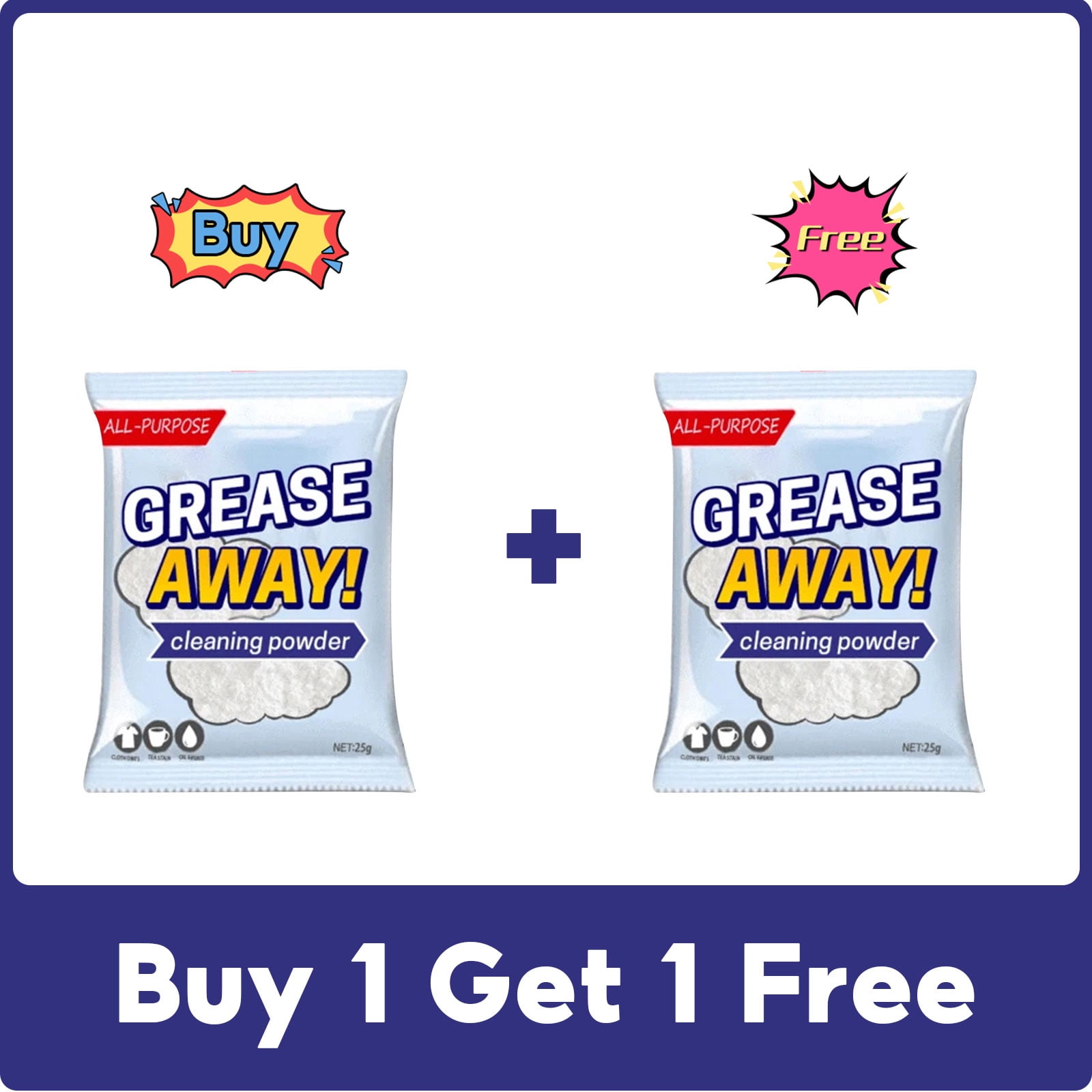 Grease Away Powder Stainless Steel Cleaner Multi-functional Purpose ...