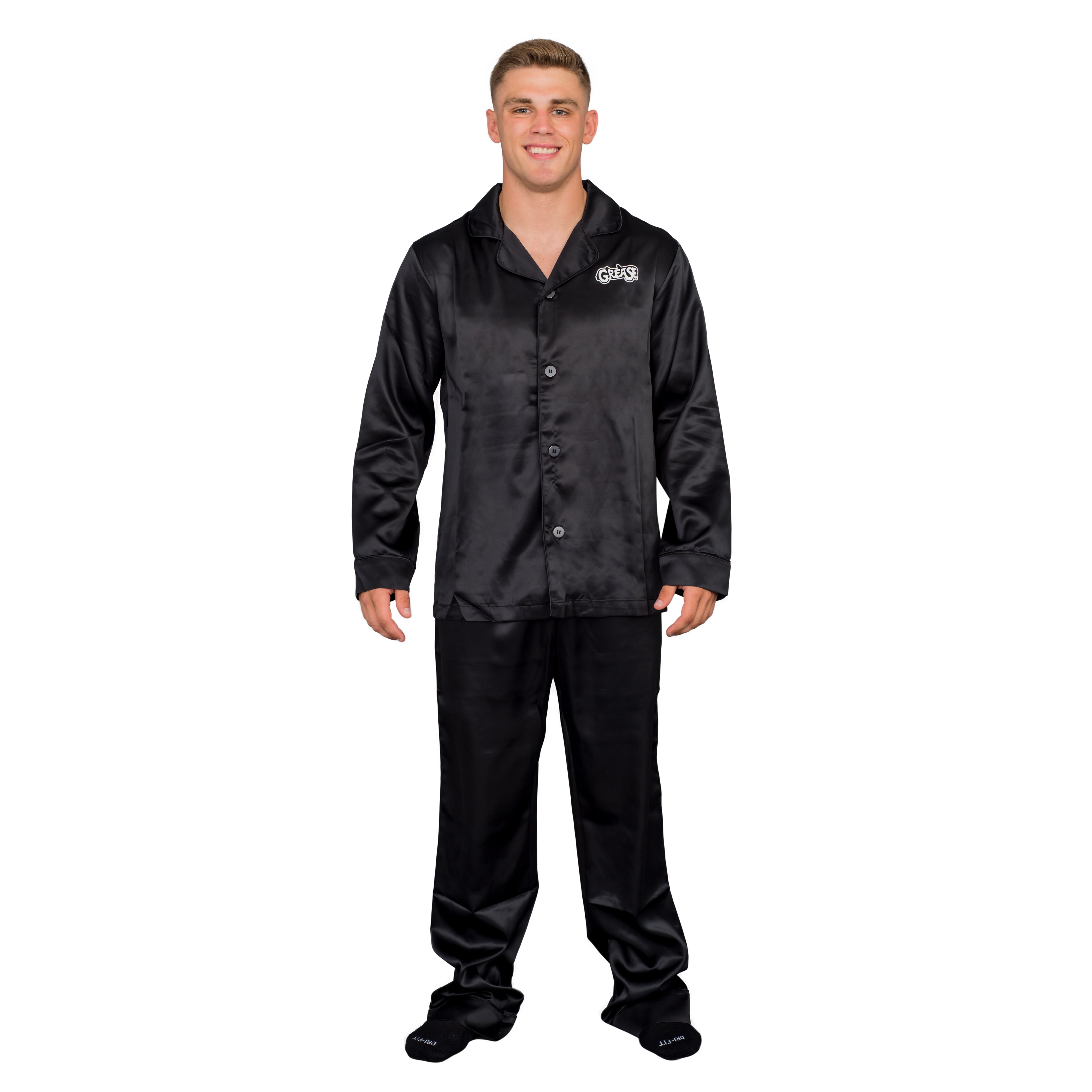Grease Black T Birds Pajama Pants and Long Sleeve Shirt Set - Walmart.com