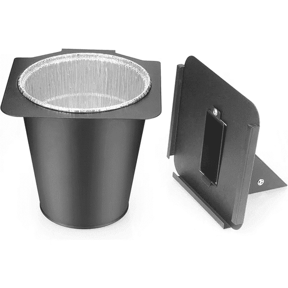 Grease Bucket with Lid & 5 Foil Liners for Pellet Grills – Universal ...