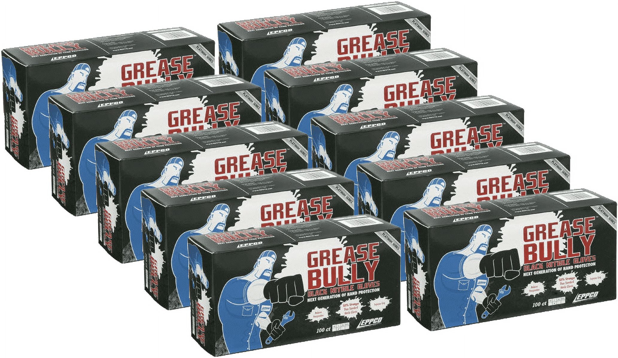 Eppco Grease Bully Nitrile Gloves - 6MIL Black - Textured Fingertips ...