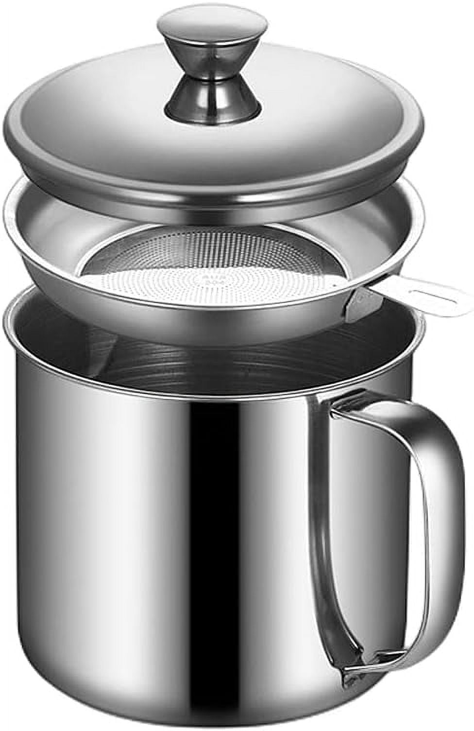 Grease Container Kitchen Oil Storage Tank Oiler with Fine Mesh Filter ...