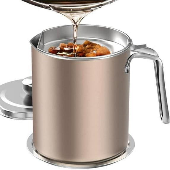 Grease Container Stainless Steel Bacon Grease Saver with Fine Mesh ...