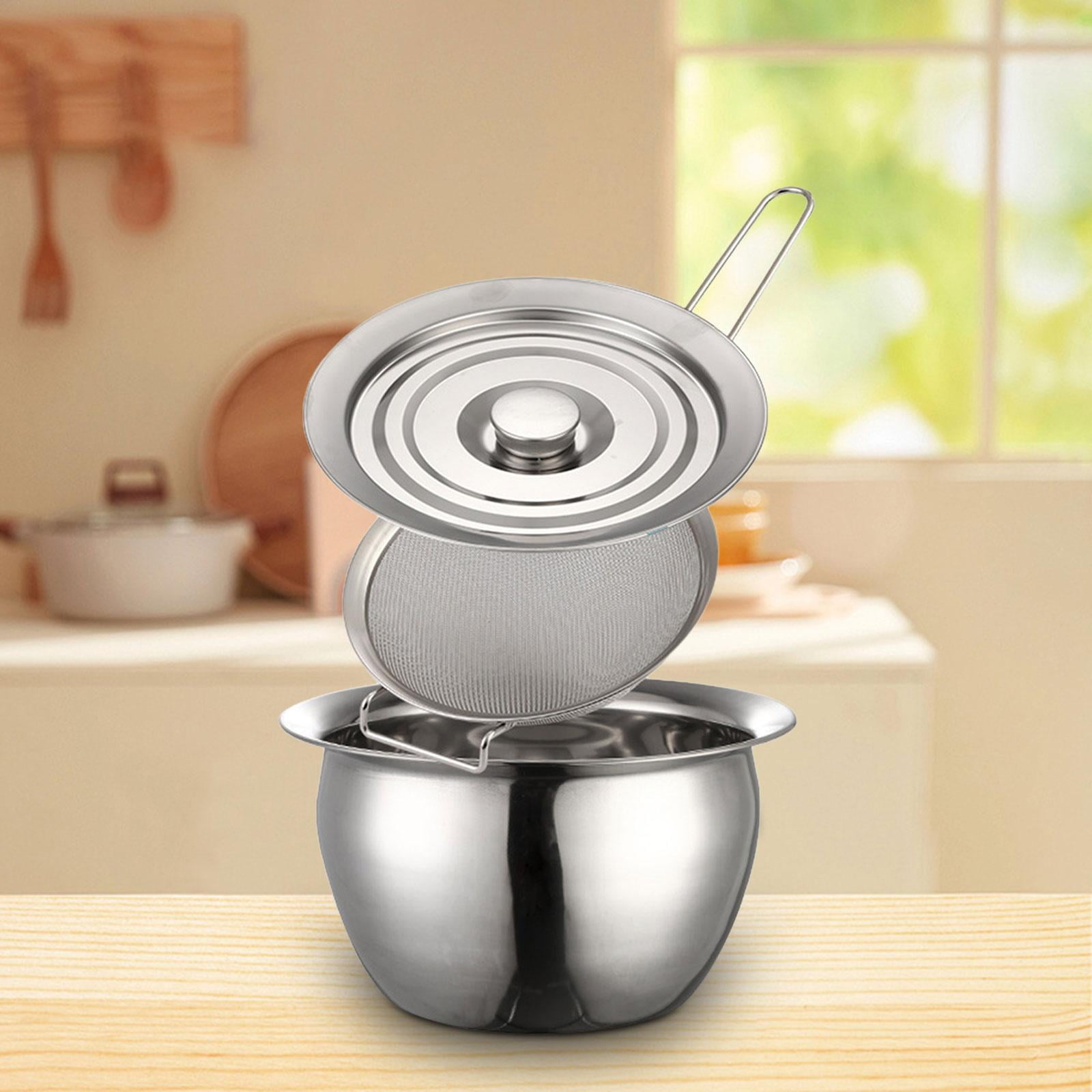 Grease Container with Filter and Lid Kitchen Accessories Multifunction ...