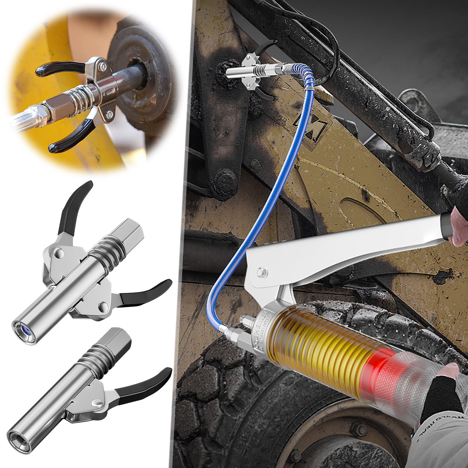 Grease Coupler Heavy Duty Lock-On No Leak Stainless Steel Injector ...