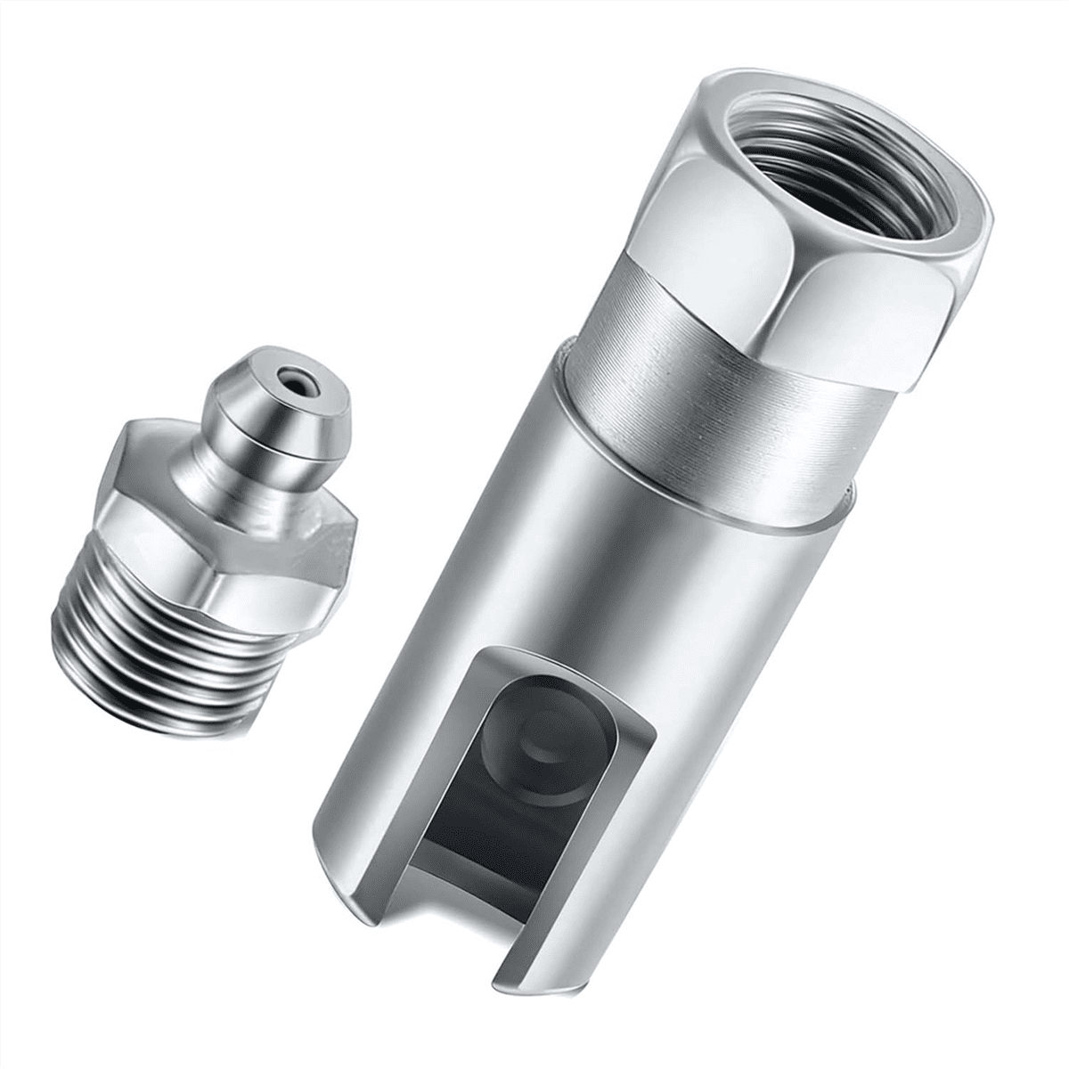 Grease Coupler Right Angle 90 Degree Push-Fit Slotted Fitting with 1 ...