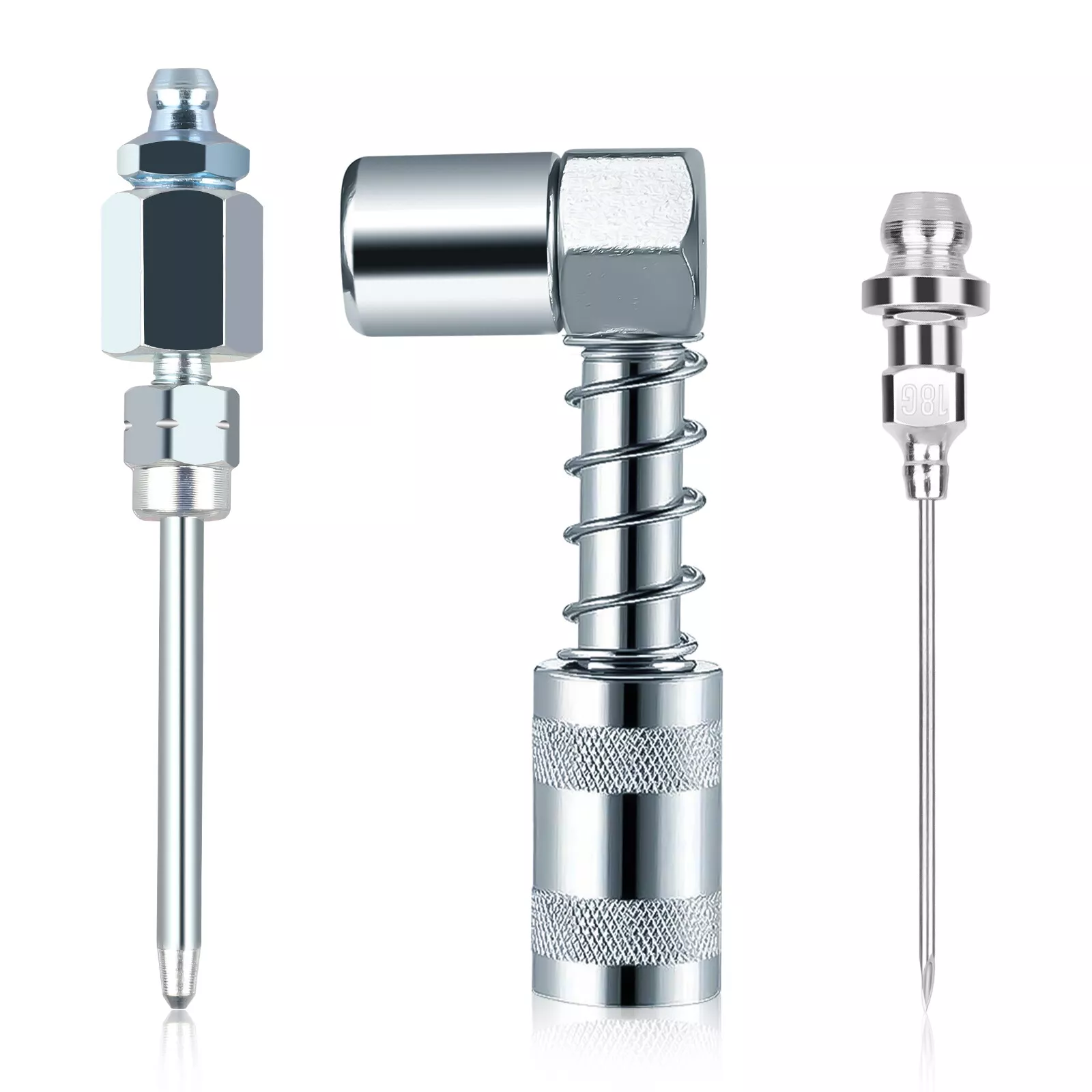 Grease Gun Accessory Kit 90 Degree Coupler Needle Nozzle Grease ...