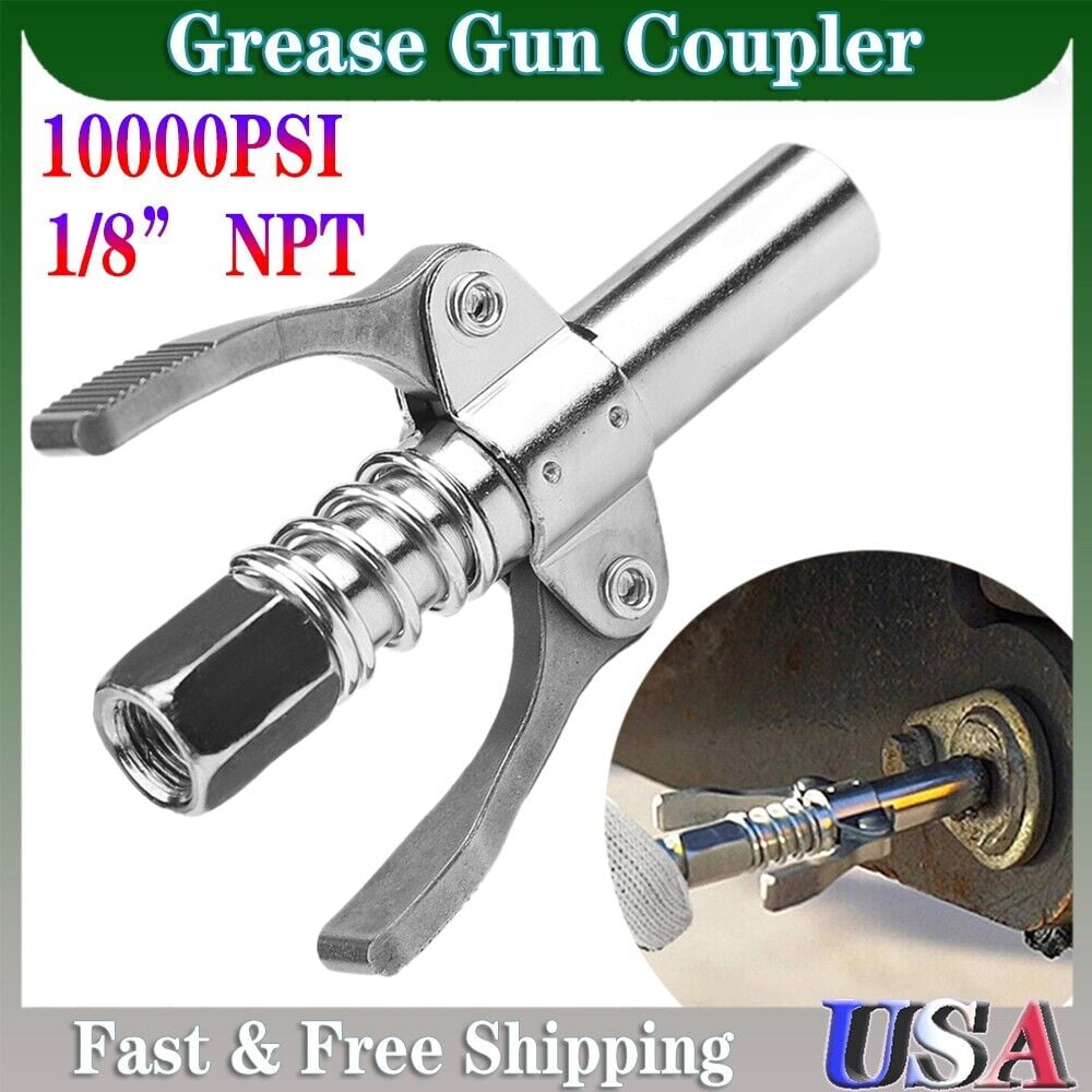 Grease Gun Coupler Heavy-Duty Quick Lock Release Double Handle 10000PSI ...