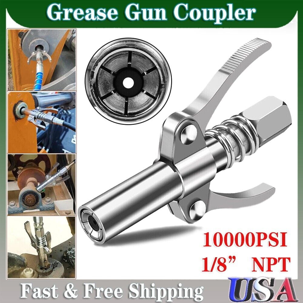 Grease Gun Coupler High Pressure Quick Release Lock Oil Nozzle NPT1/8 ...