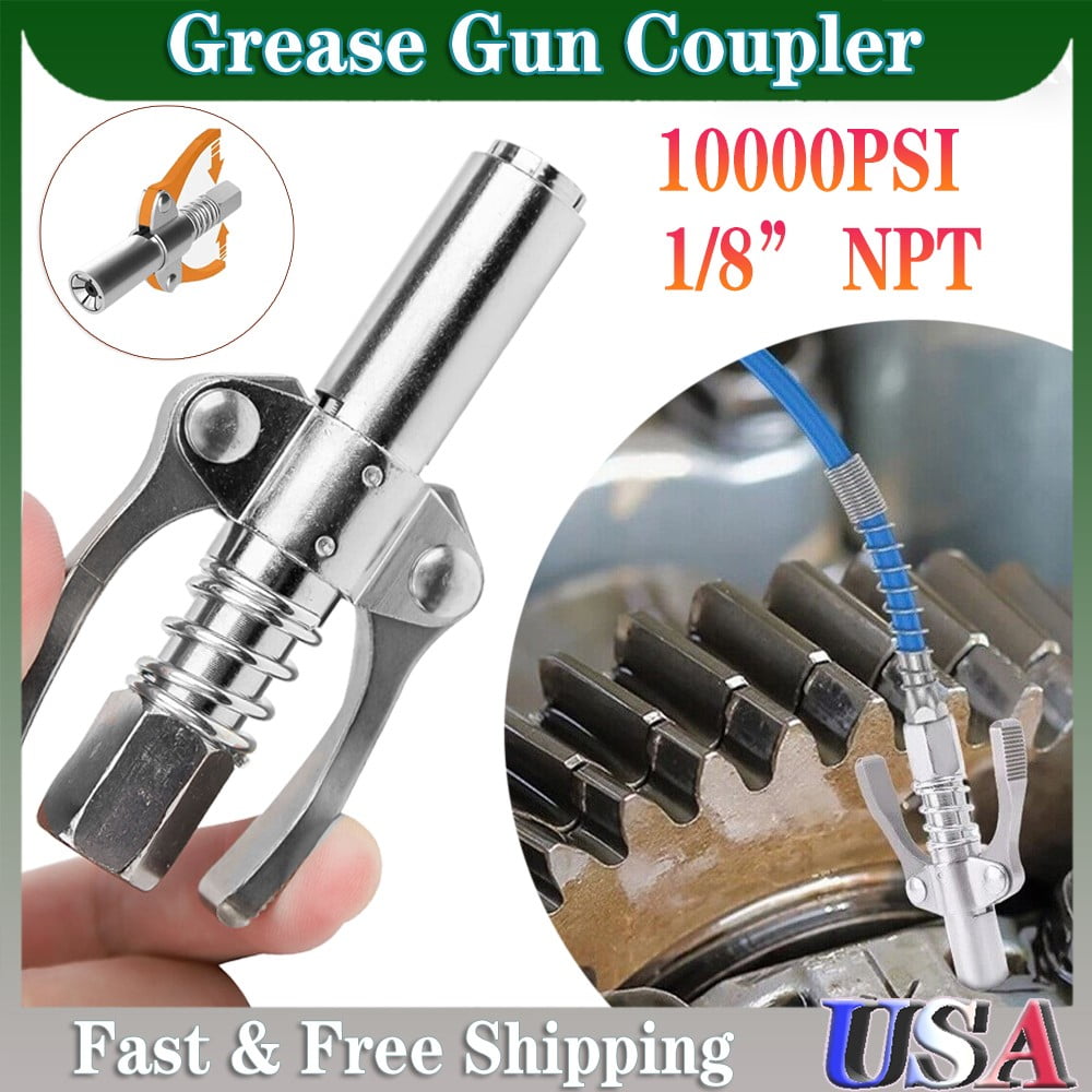 Grease Gun Coupler High Pressure Quick Release Lock Oil Nozzles Double ...