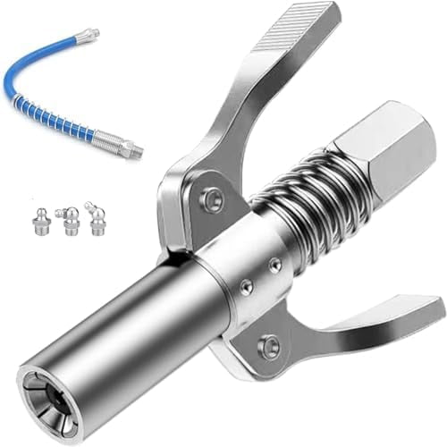 Grease Gun Coupler,Quick Lock Double Handle Grease Gun Nozzle with12IN ...
