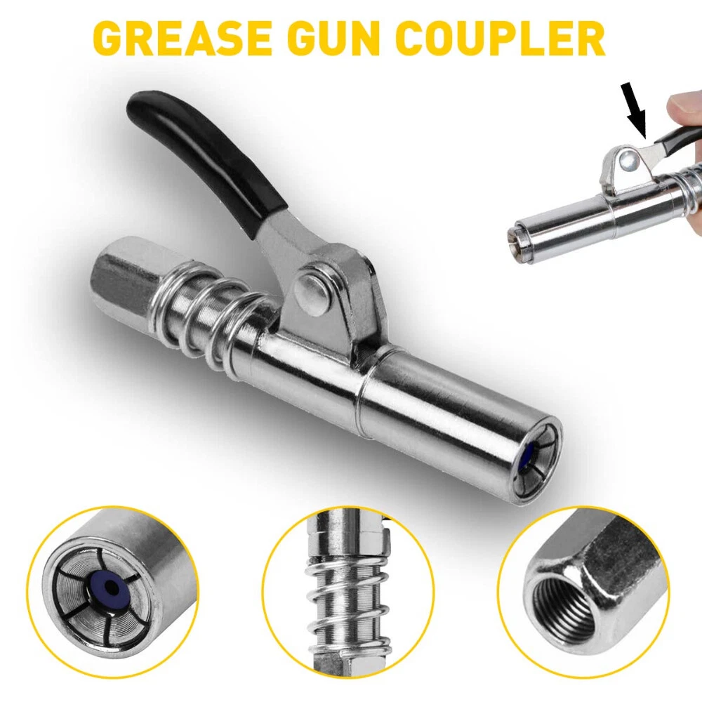 Grease Gun Coupler-Strong Lock on Greases Gun Couplers 10000 PSI Quick ...