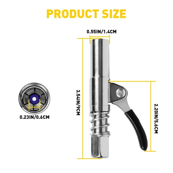 Grease Gun Coupler-Strong Lock on Greases Gun Couplers 10000 PSI Quick ...