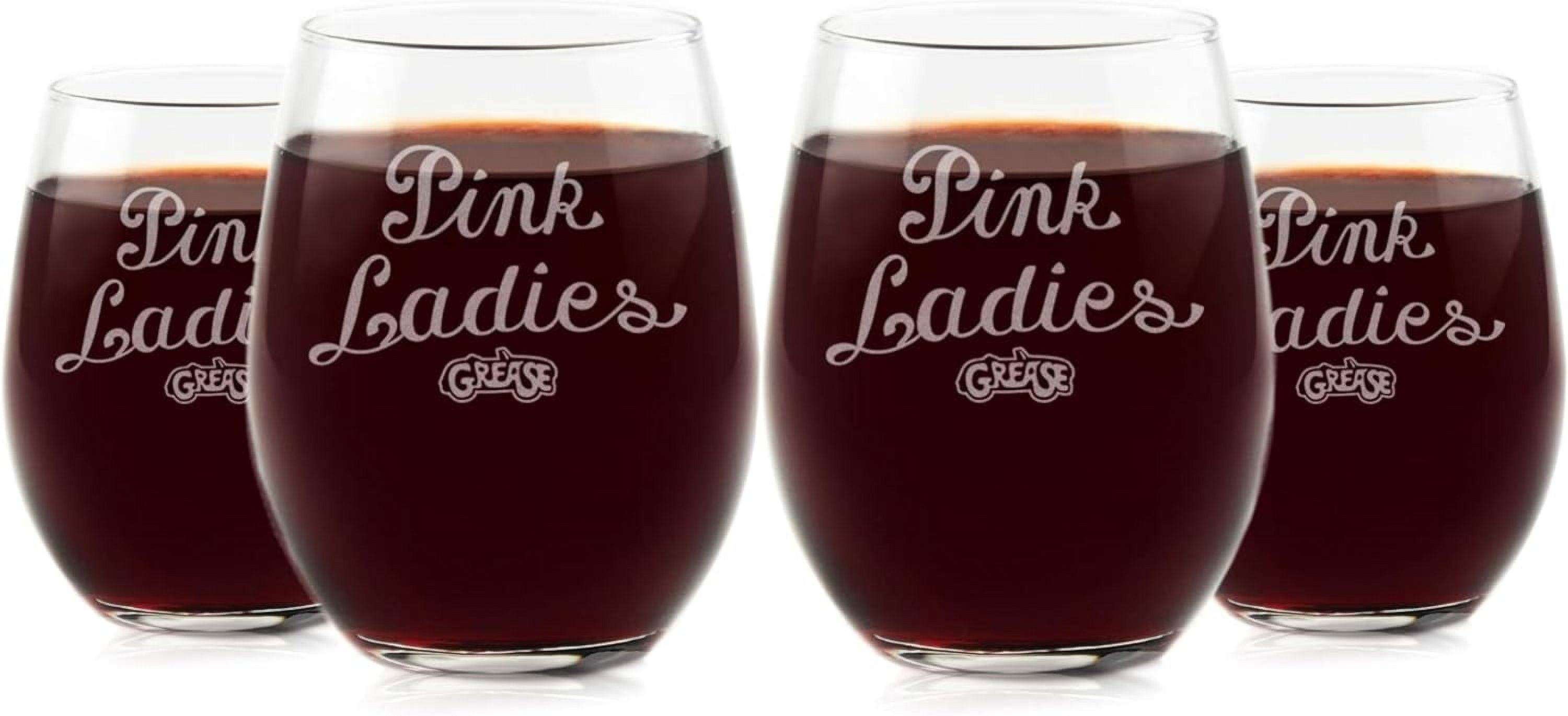 Grease Ladies Etched Stemless Wine Glass - Licensed, Set Of 4 ...