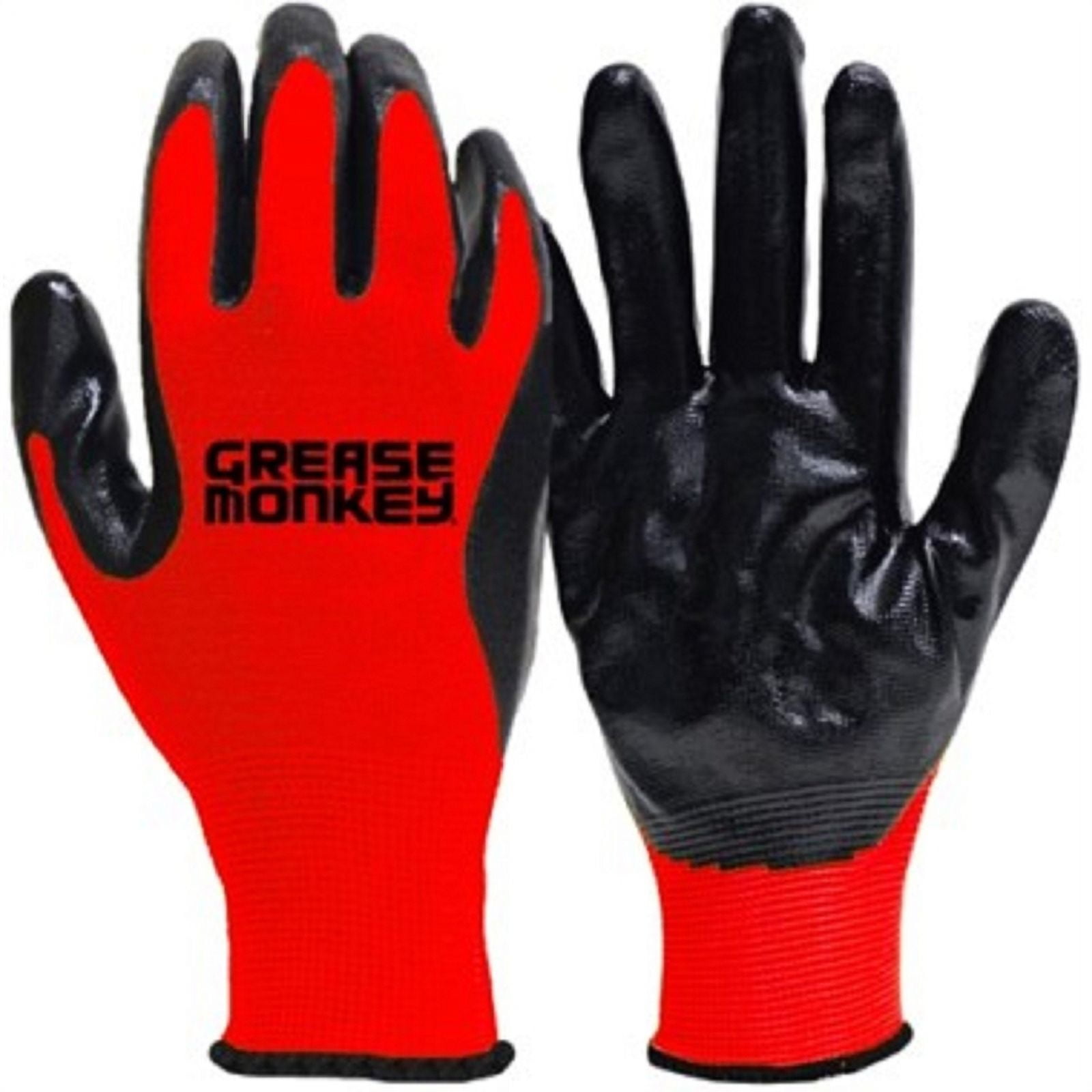 Grease Monkey L Nitrile Coated Red Gloves - Walmart.com