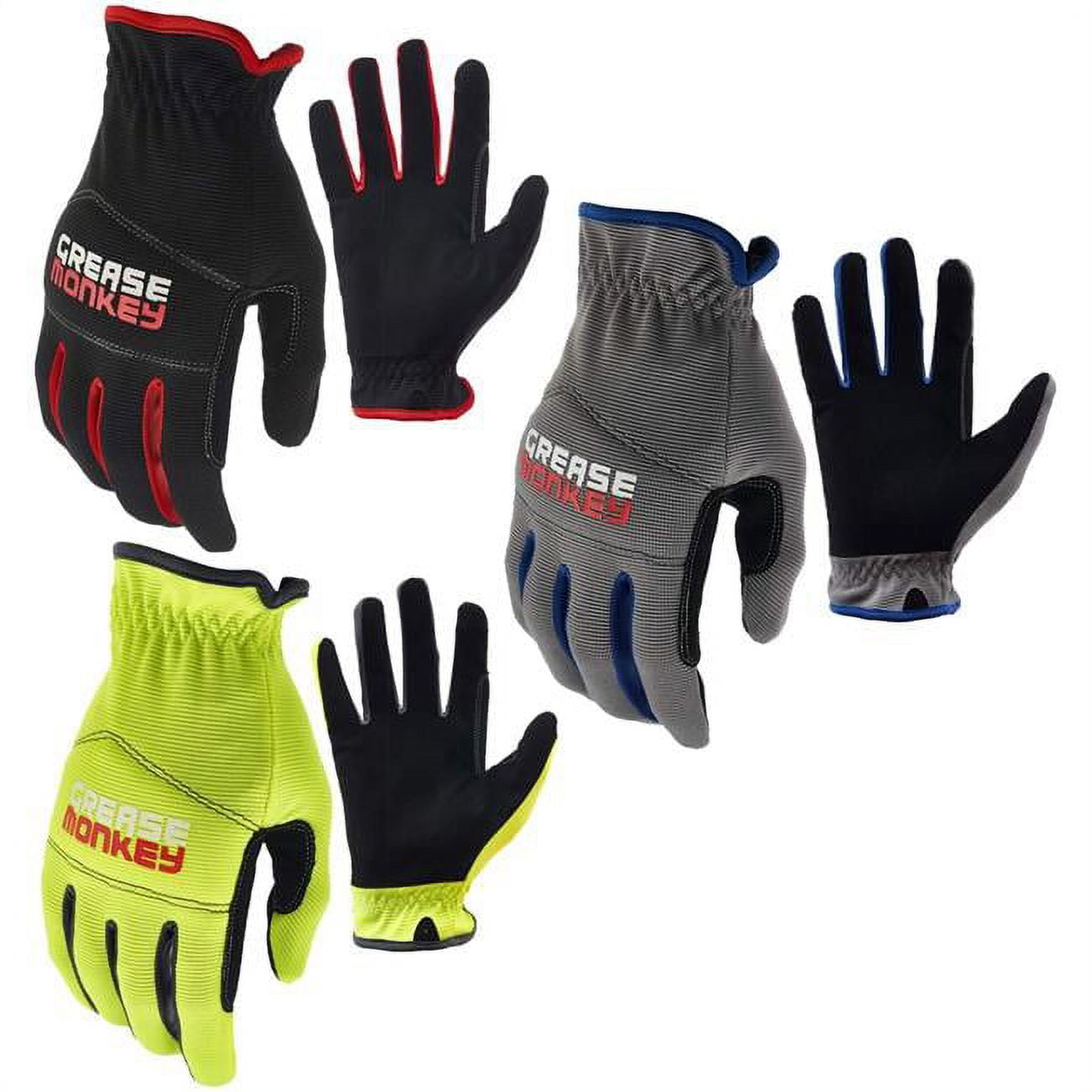 Grease Monkey Mechanics Utility Gloves, 3 Pair of work gloves - Walmart.com