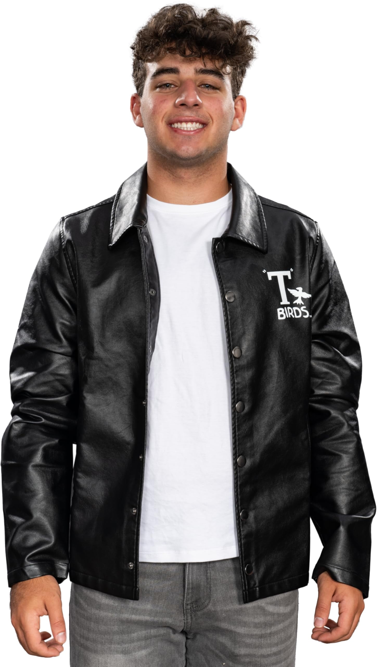 Grease Movie Black T-Birds Men's Black Leather Jacket 50s Halloween ...