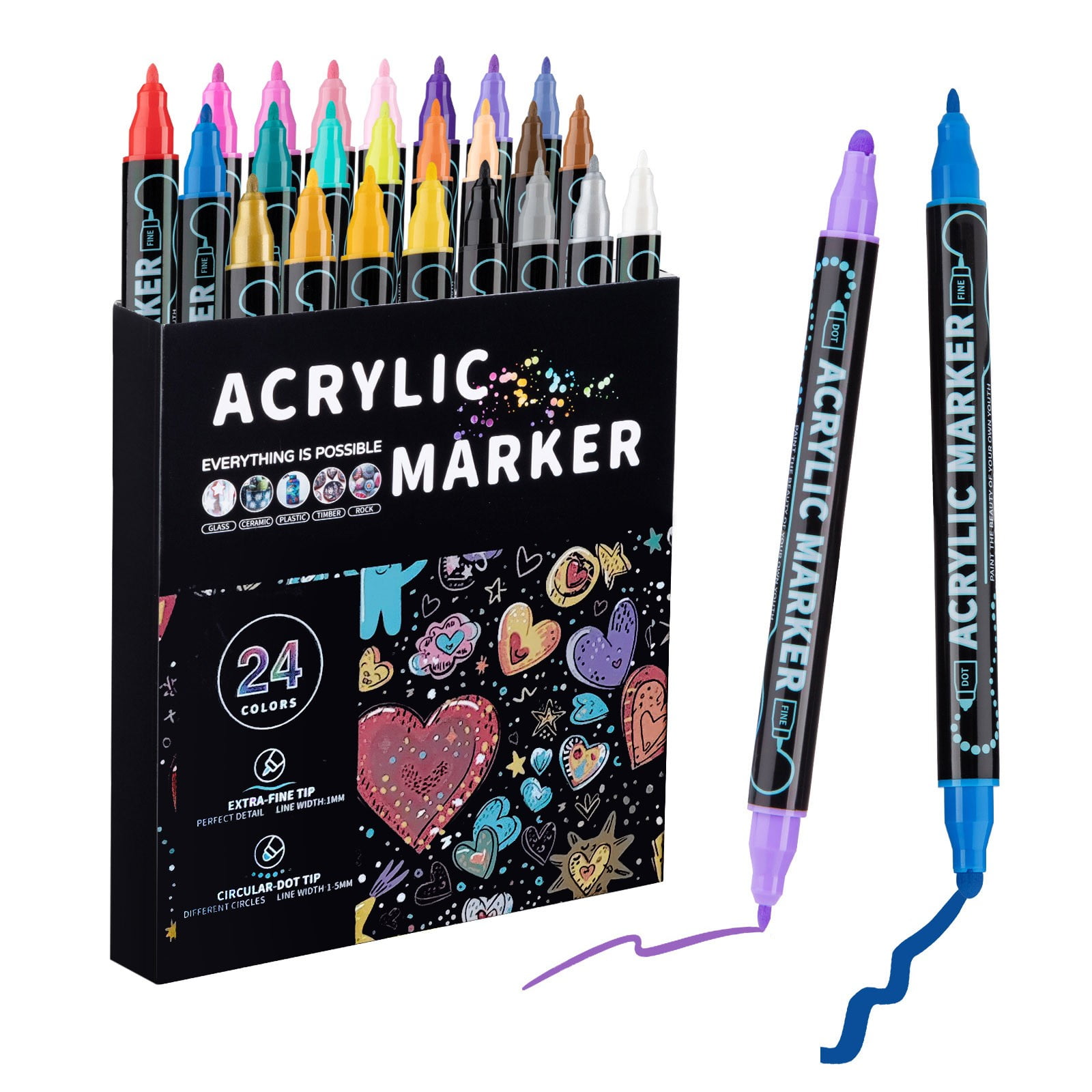 Grease Pens Combo Calligraphy Pens Set with 5 Nibs Colorful Pens for ...