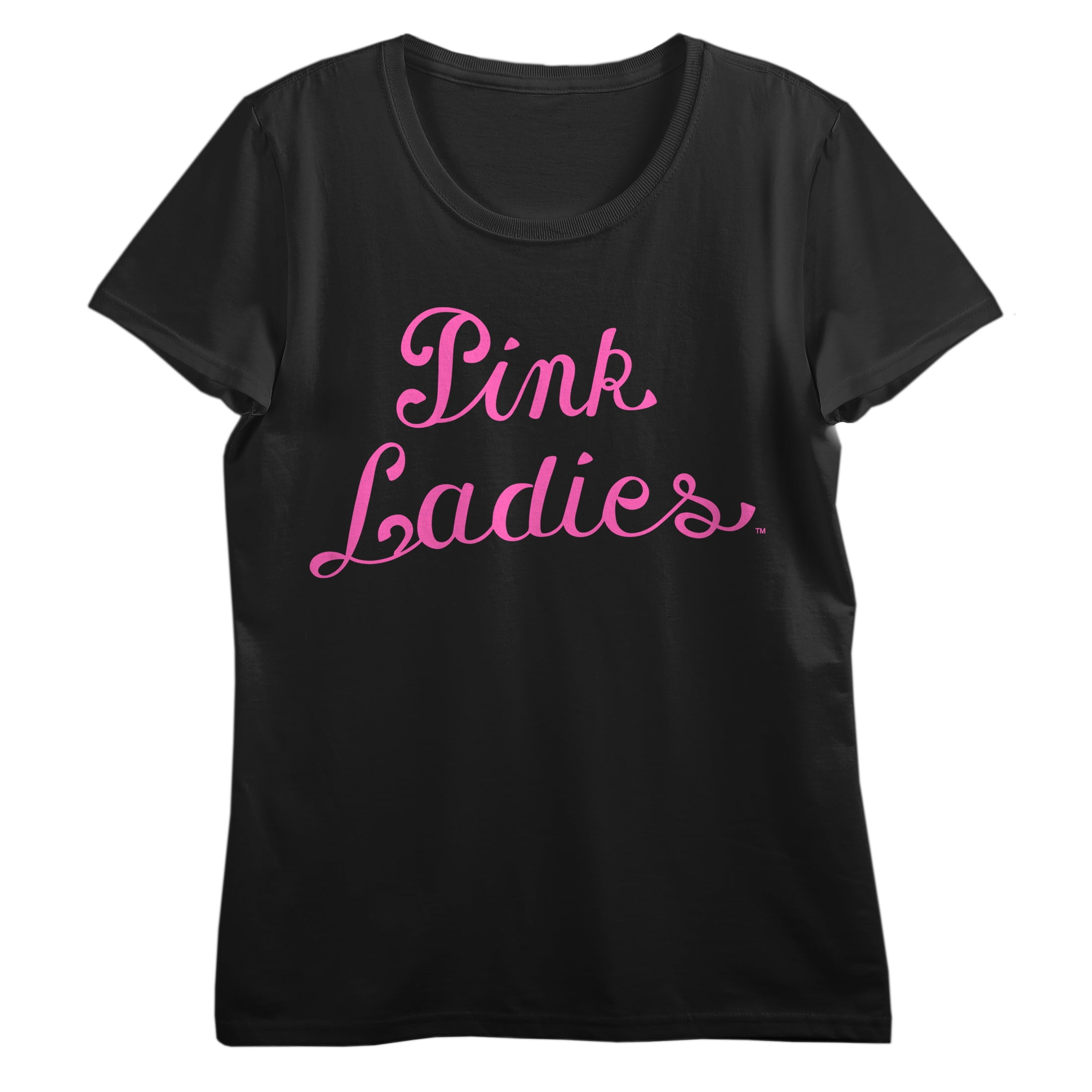 Grease Pink Ladies Logo Crew Neck Short Sleeve Women's Black T-shirt ...