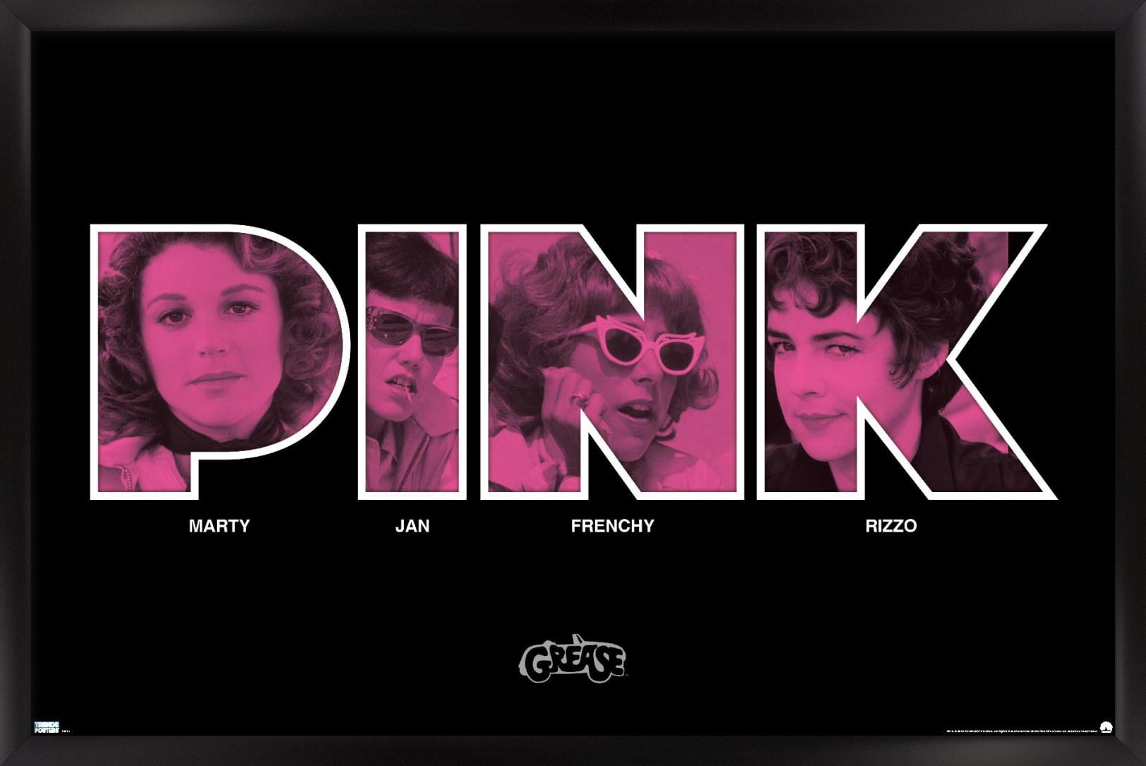 Grease - Pink Wall Poster, 14.725" x 22.375", Framed - Walmart.com