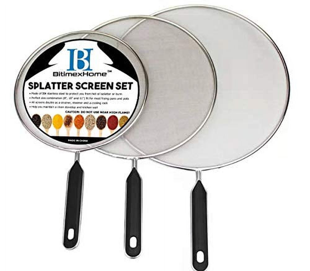 Grease Splatter Screen For Frying Pan Cooking - Stainless Steel ...