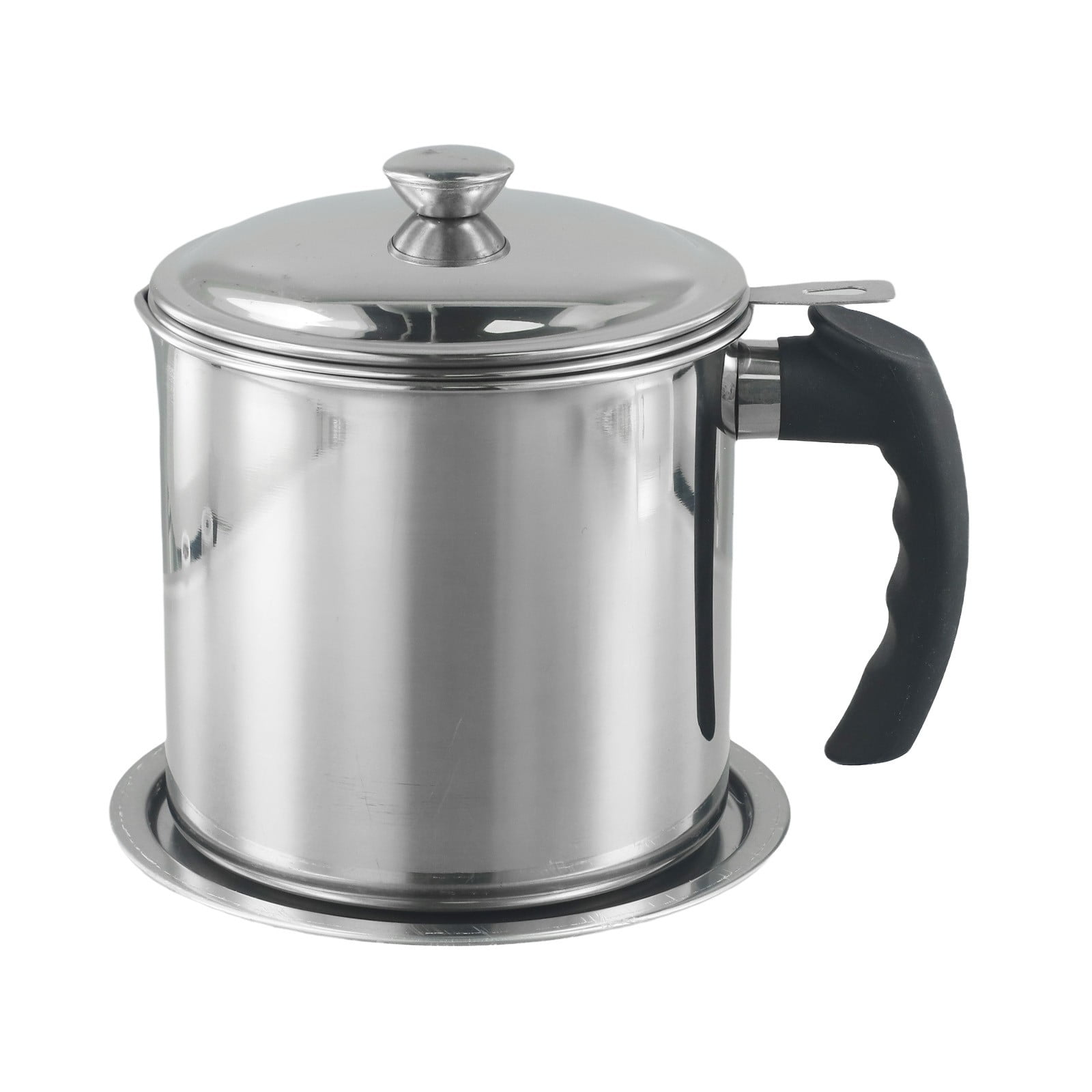 Grease Strainer Container,1.3L Stainless Steel Oil Pot with Lid and ...