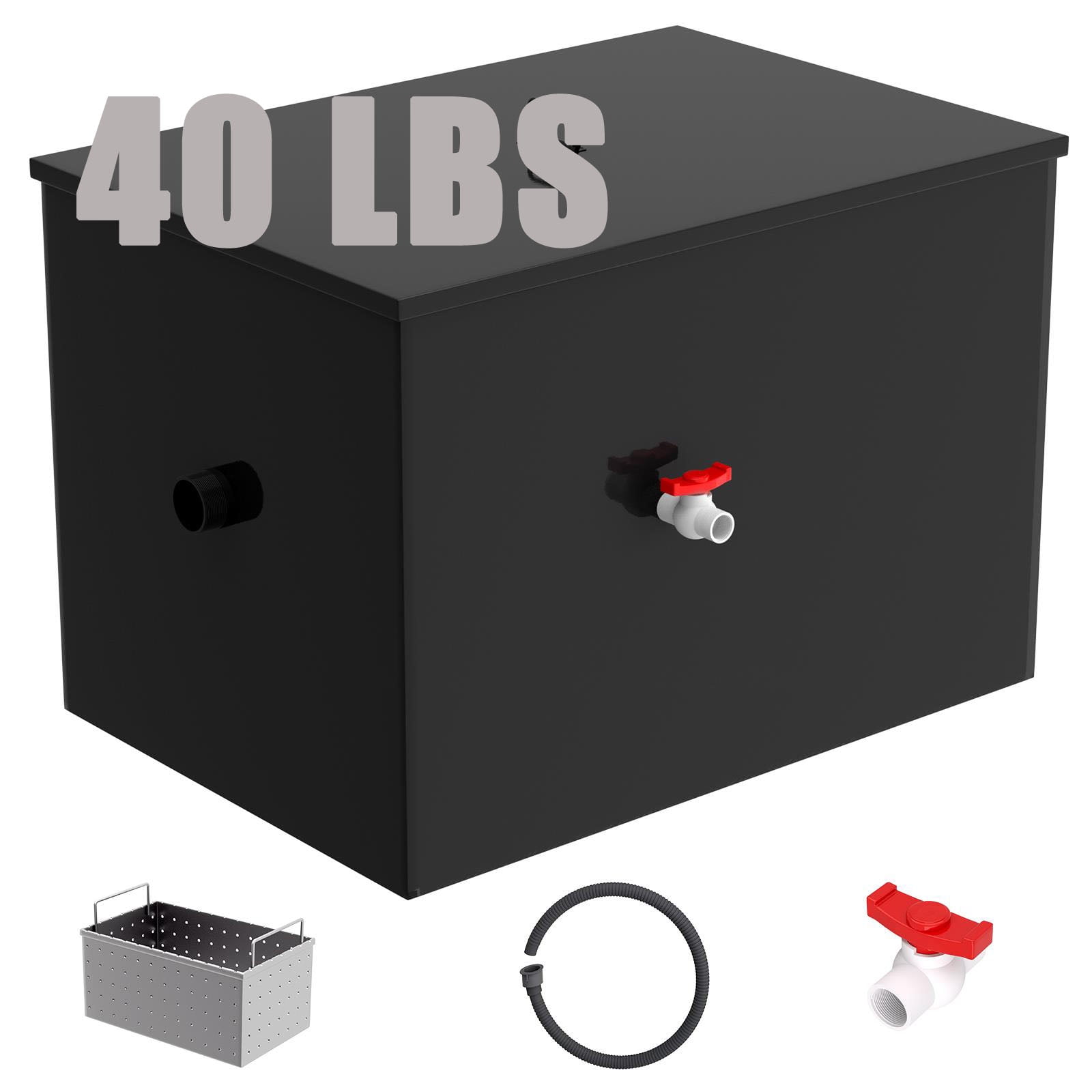 Grease Trap, 15.2GPM Grease Interceptor, 40LBS Carbon Steel Under Sink ...