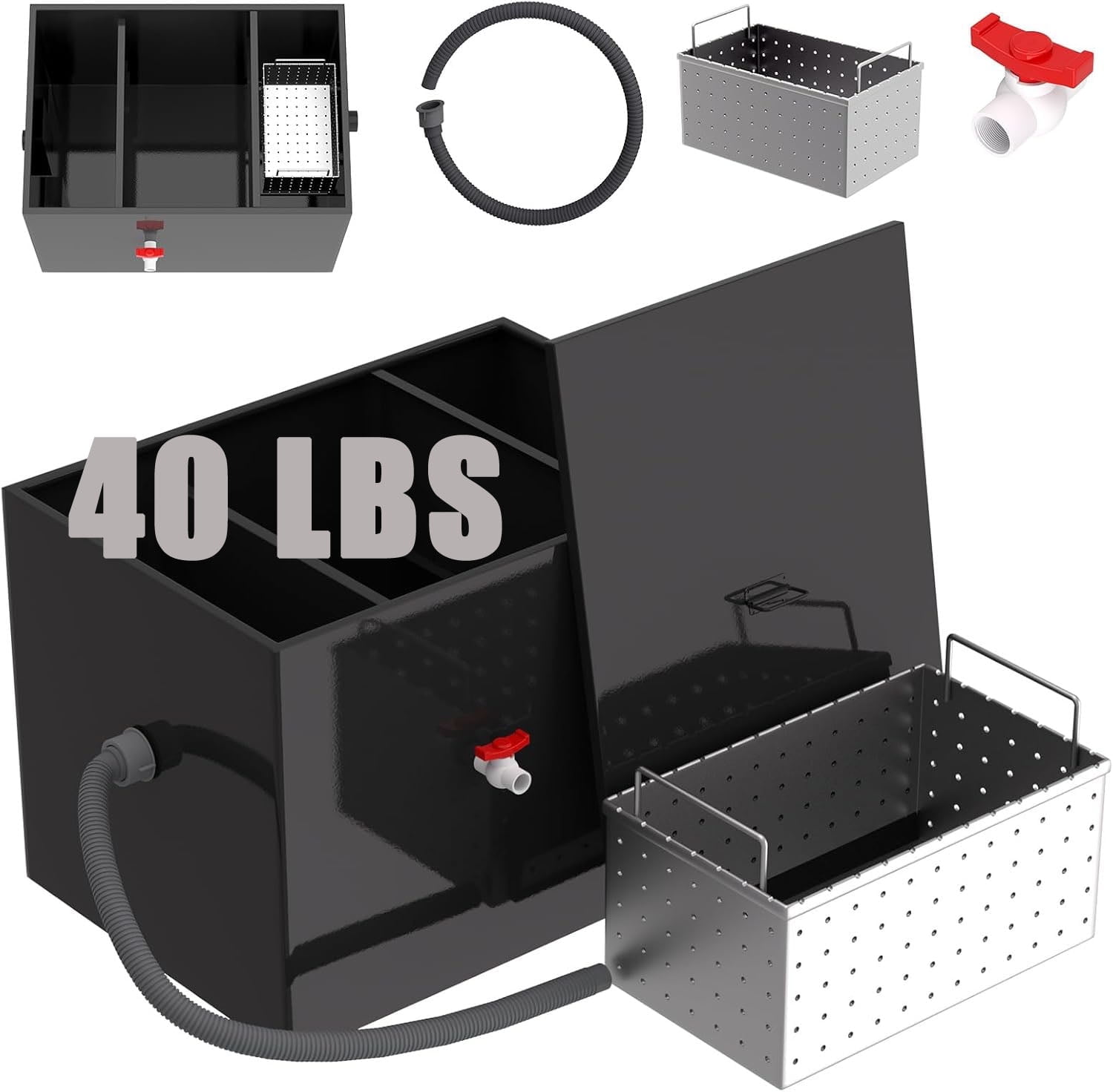 Grease Traps for Restaurants Under Sink, Three-Compartment Design ...