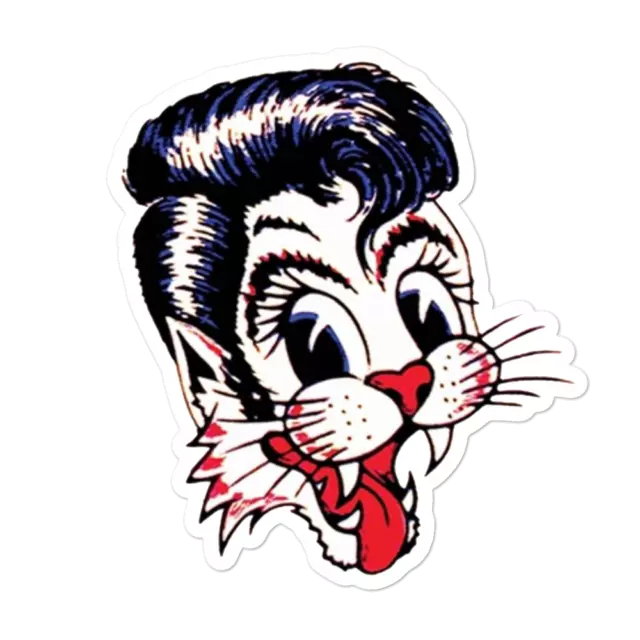 Greaser Americana Cat Tattoo Sticker Vinyl Jdm Stance Drift Scary Phone ...