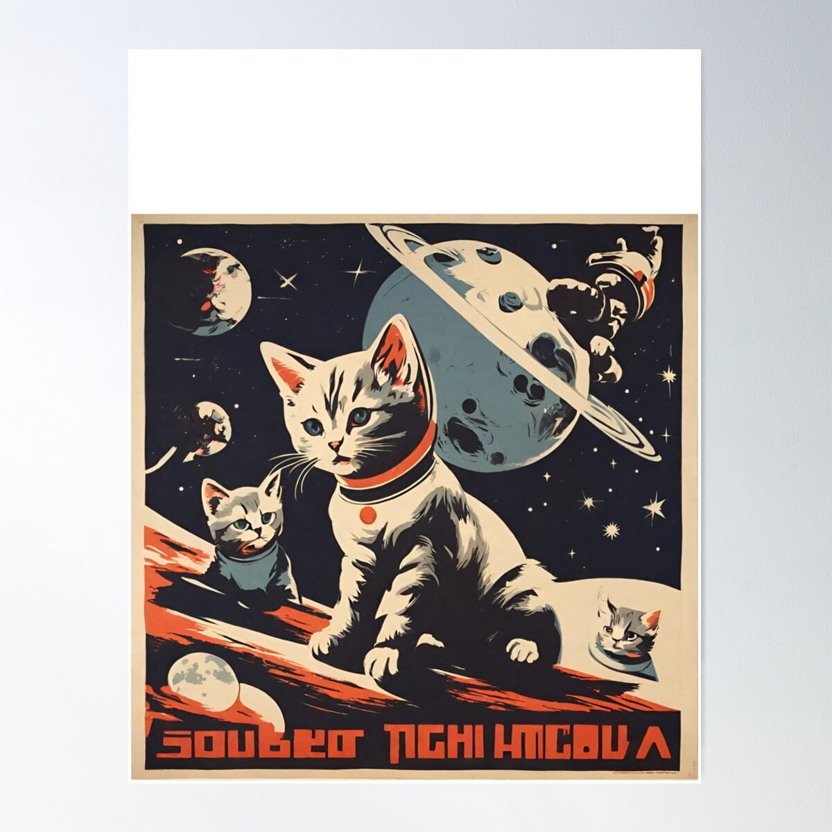 Great Adventure Awaits! - Soviet Cat Poster Wall Art, Modern Wall Decor ...
