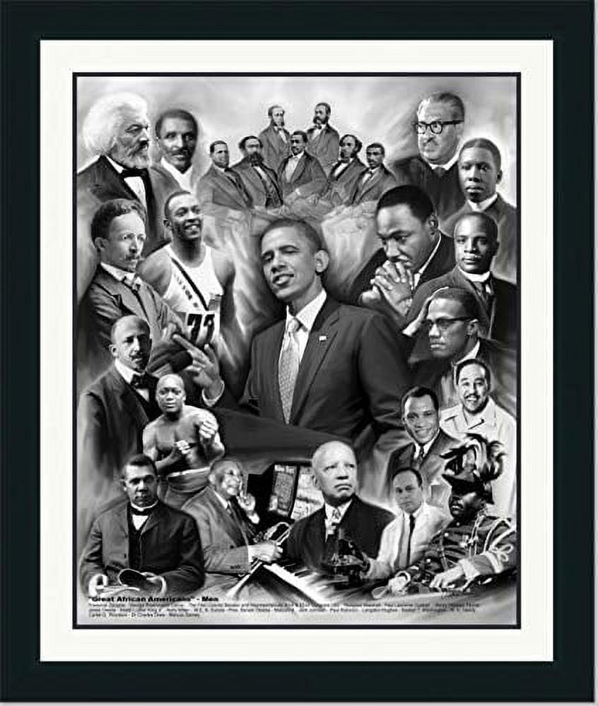 Great African American Men | Framed Famous Black Men Collage Art in ...