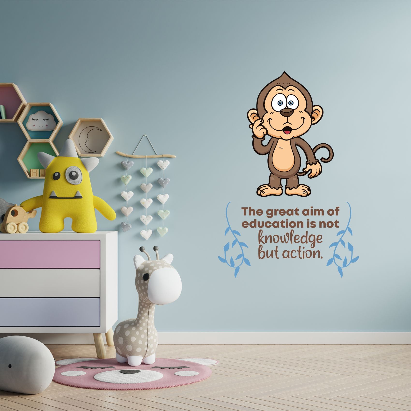 Great Aim Monkey Animal Life Quote Cartoon Quotes Decors Wall Sticker ...