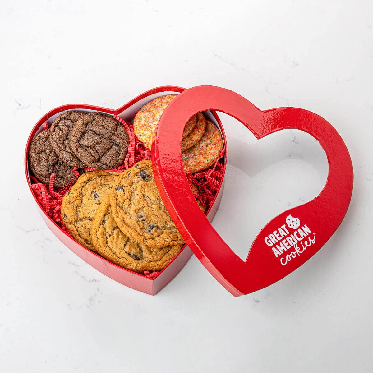 Great American Cookies - 9 Gourmet Wrapped Cookie Assortment in Heart ...