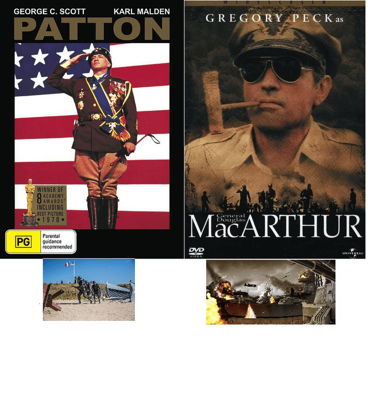 Great American Generals Double Feature Patton & MacArthur 2 DVD Set ...