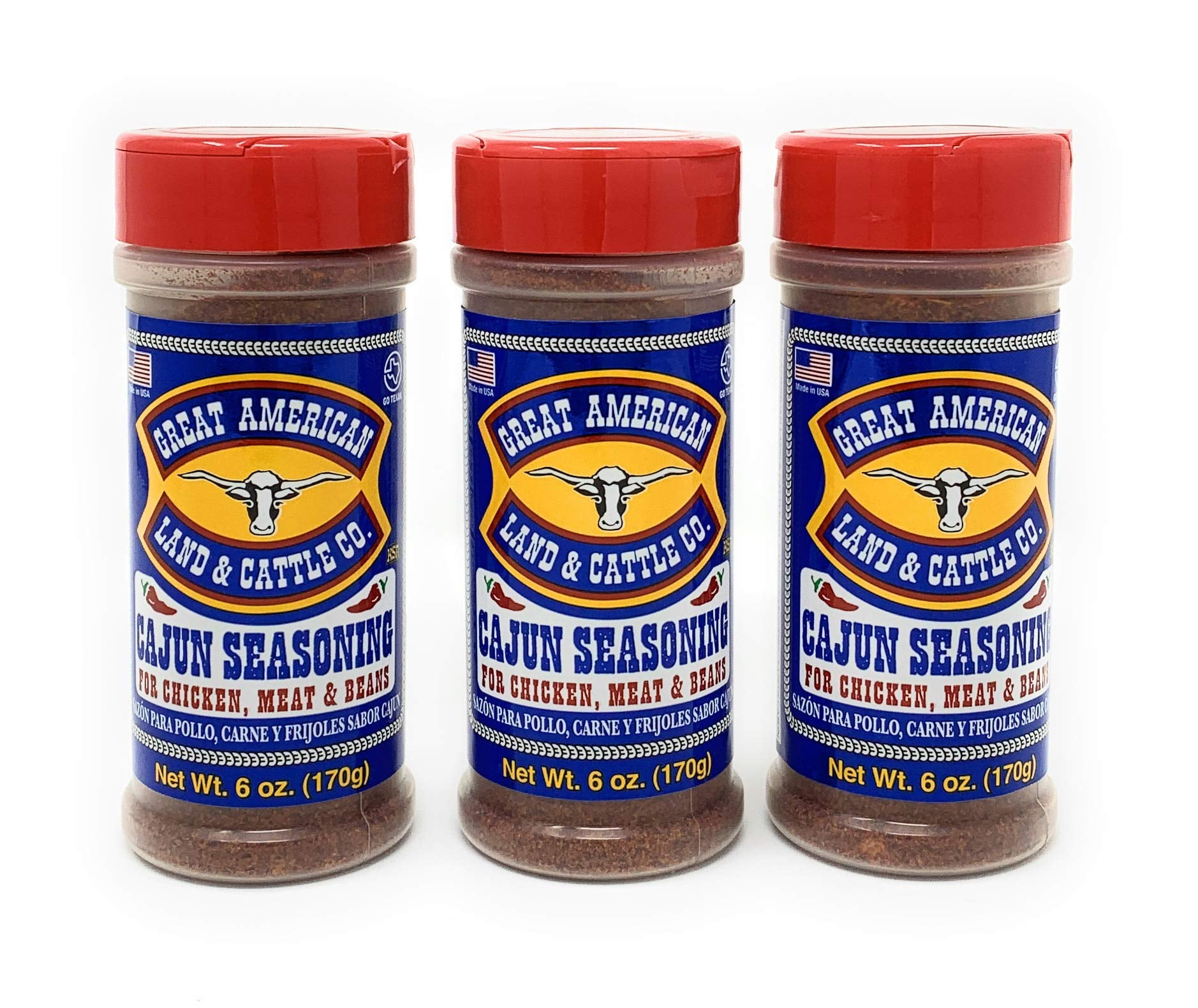 Great American Land & RRF12 Cattle Cajun Seasoning 6oz Container (Pack ...