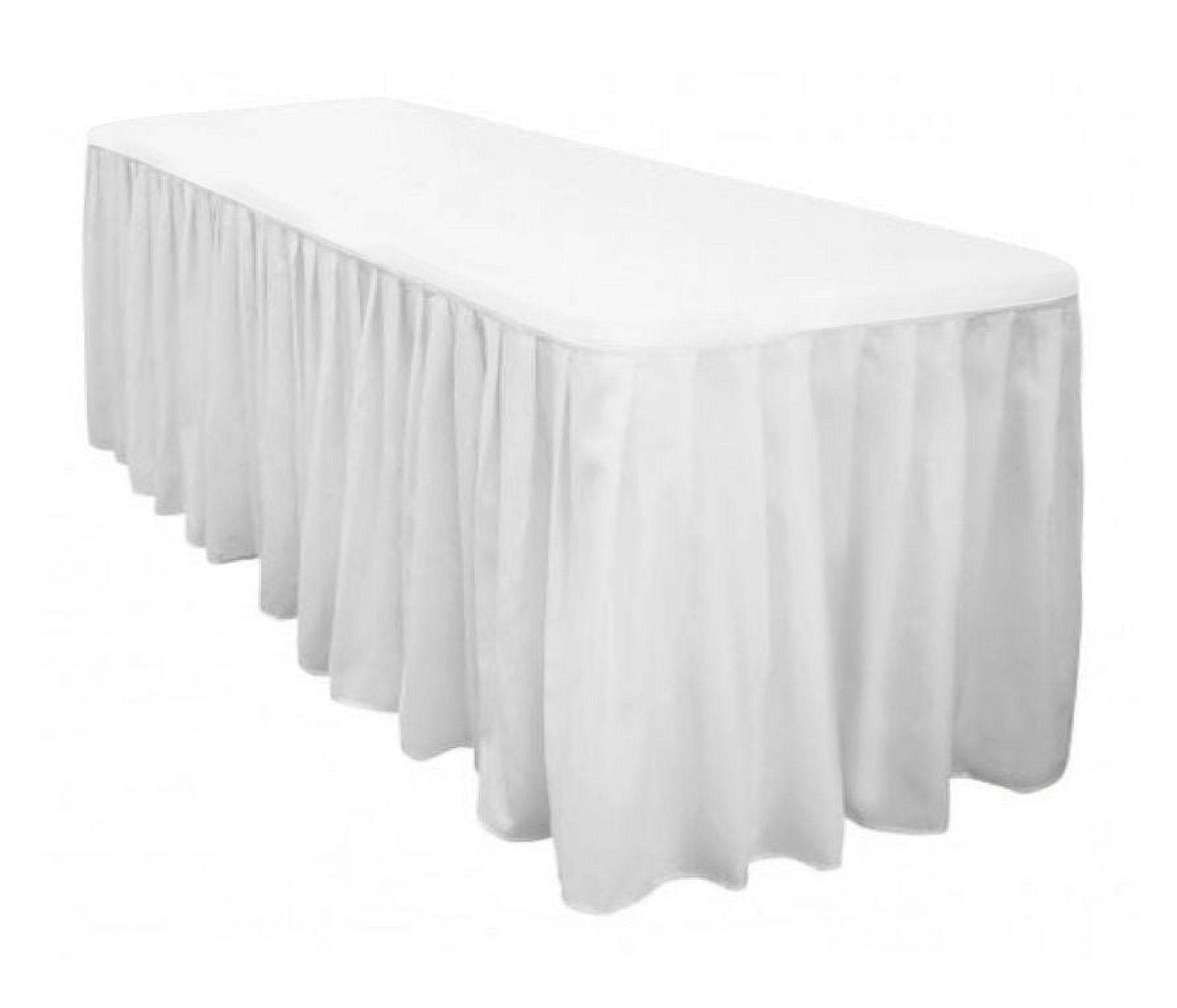 The Great American Store Cotton 8ft Rectangle Fitted White Tablecloth ...