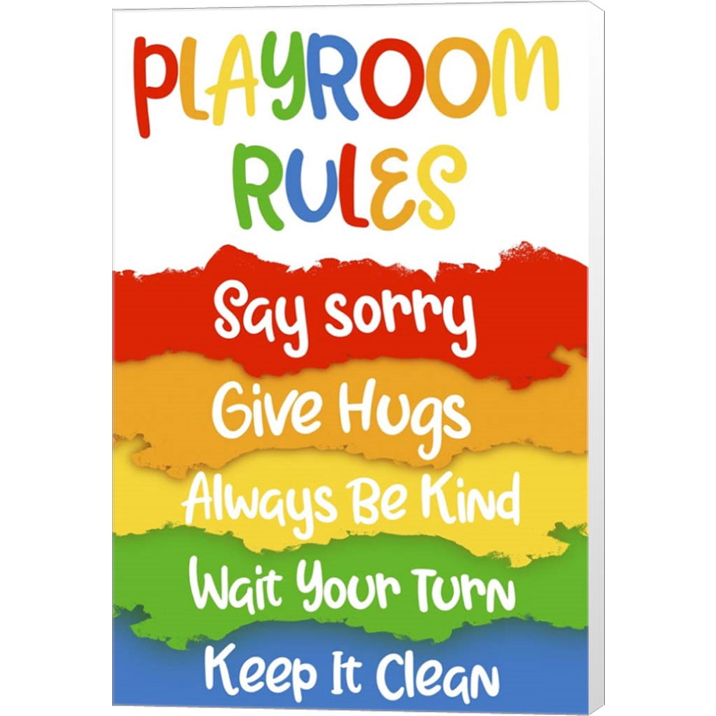Great Art Now Playroom Rules by Marcus Prime, Canvas Wall Art, 10.5W x ...