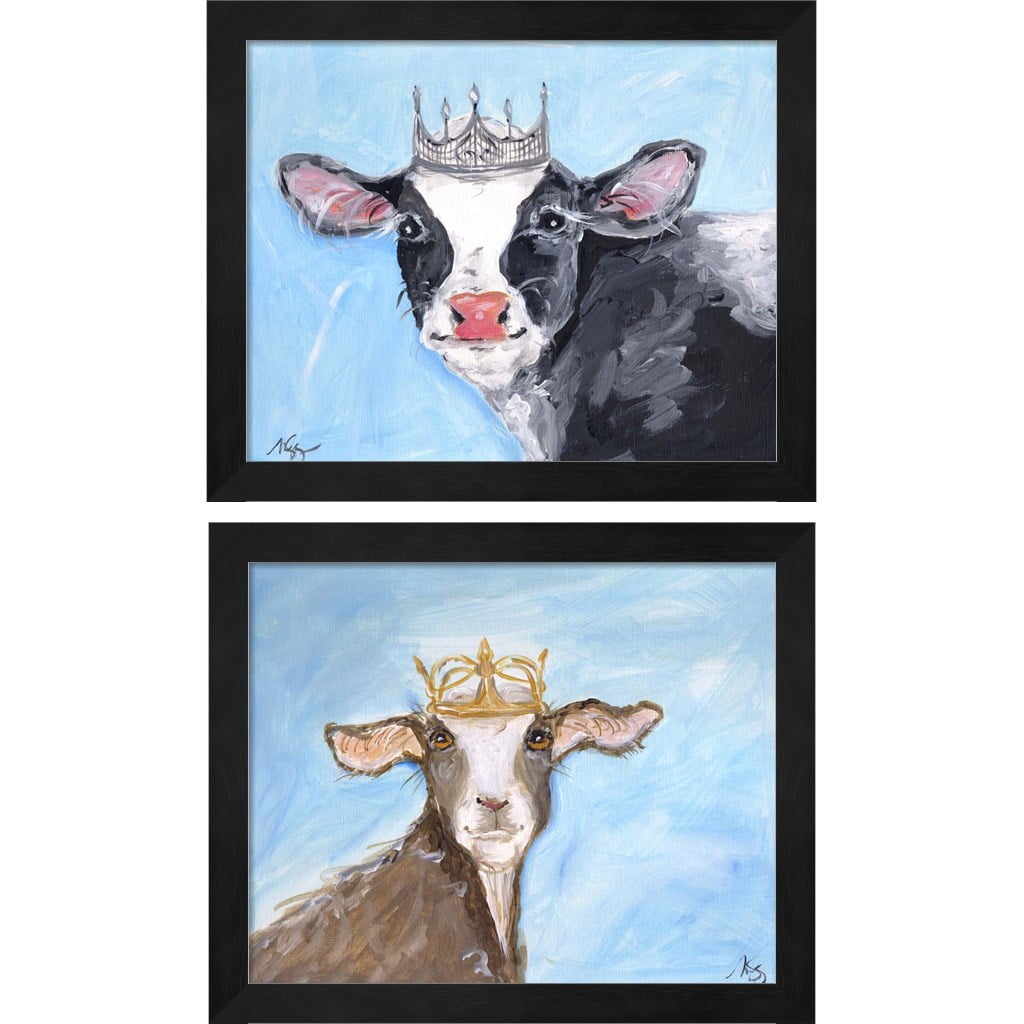 Great Art Now Queen Cow & Goat by Molly Susan Strong, 2 Piece Framed ...