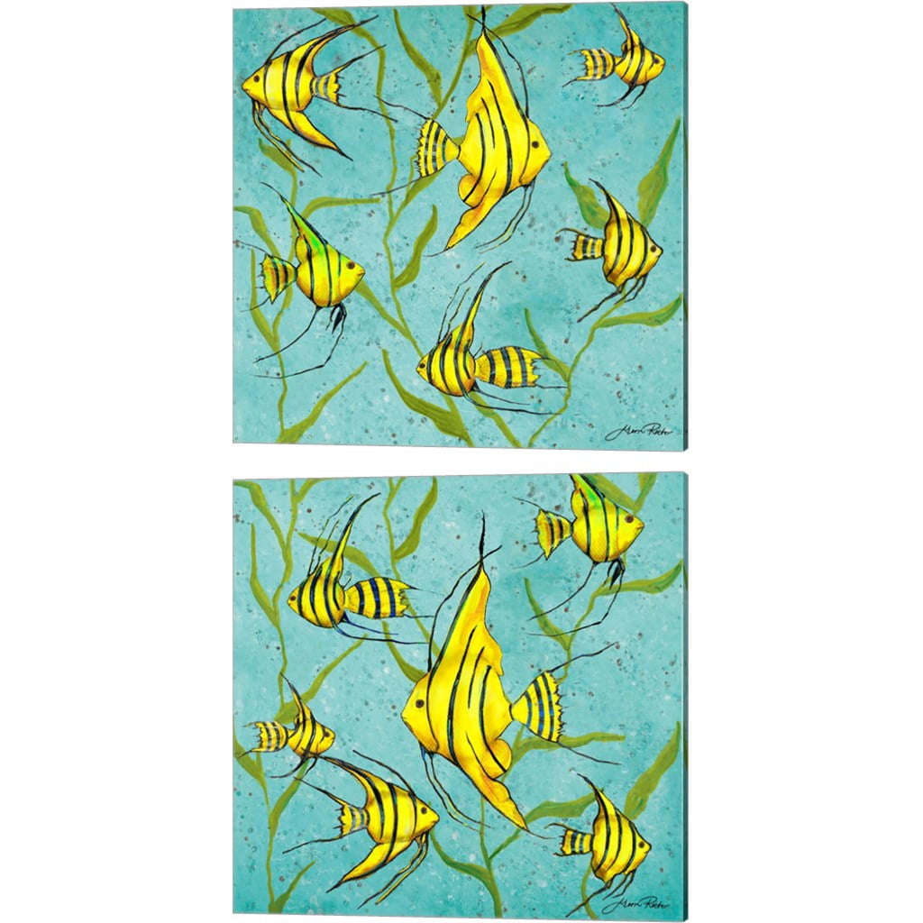 Great Art Now School Of Fish by Gina Ritter 2 Piece Canvas Art Set Each ...