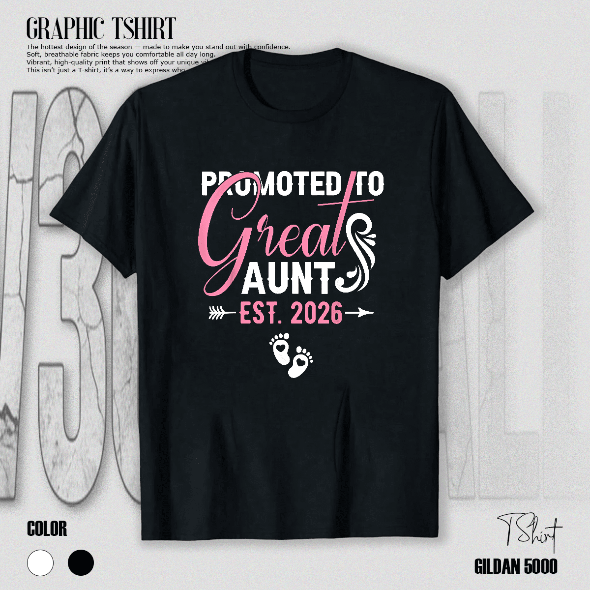 Great Aunt Promotion Est Twenty Twenty Six Family Announcement Unisex T ...