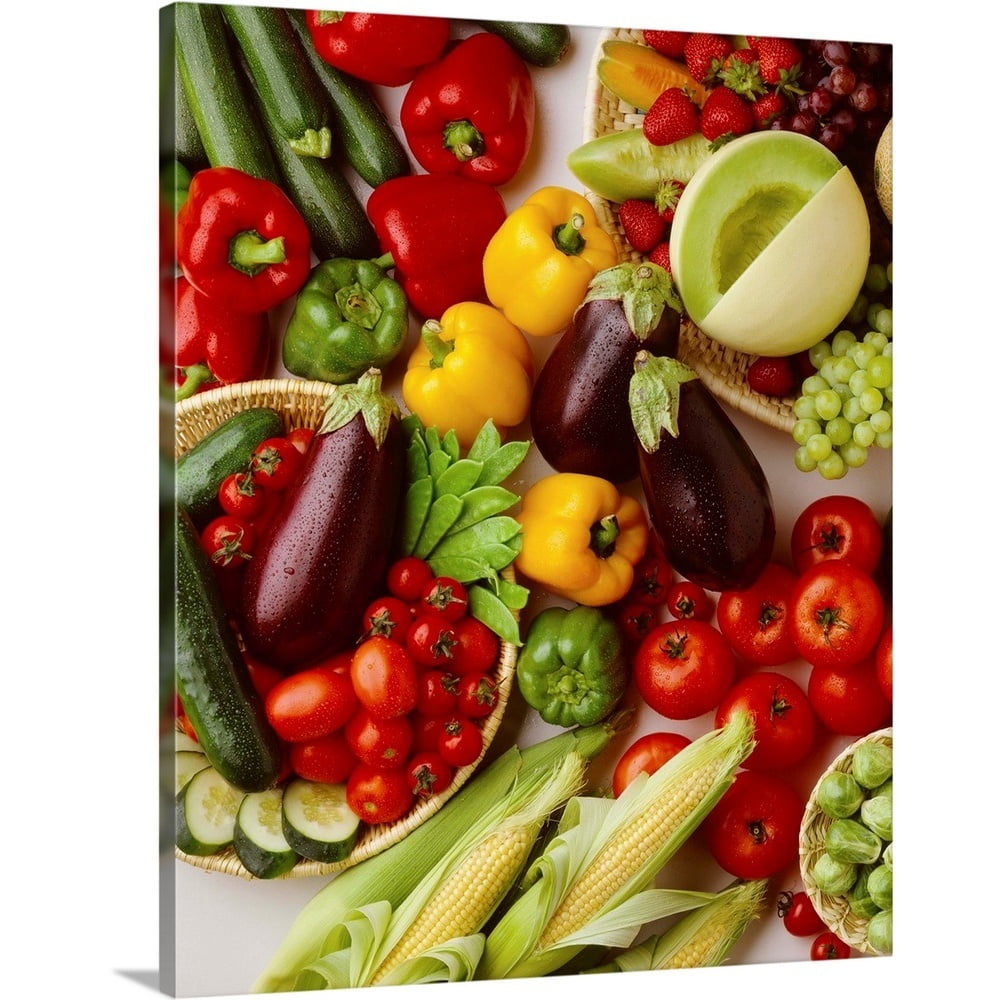 Great Big Canvas "Arrangement of fruits and vegetables" by Batista Moon ...