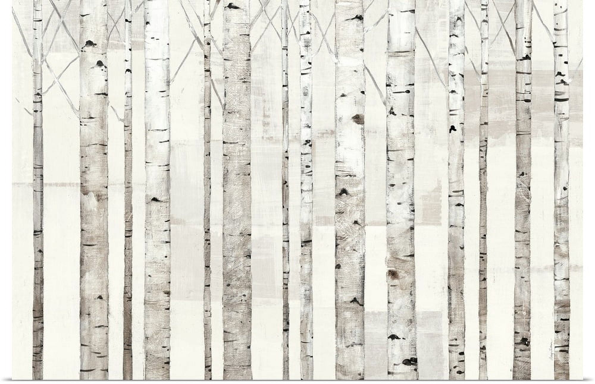GBC | "Birch Trees on White" Art Print - 48x32 - Walmart.com