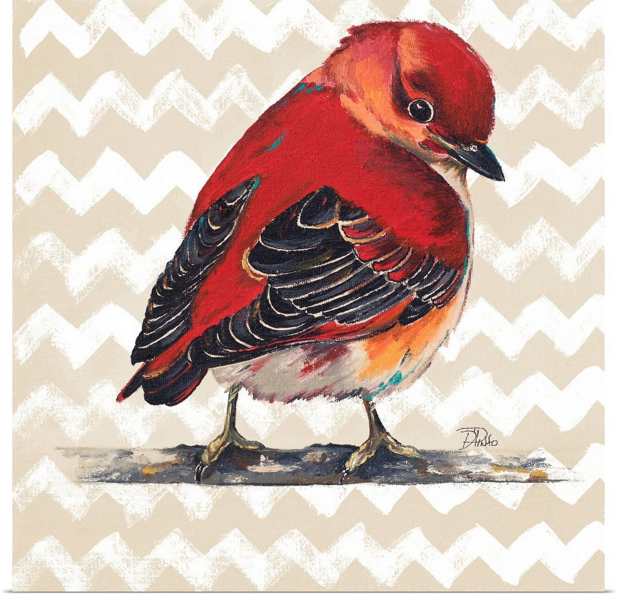 Great BIG Canvas | "Chevron Baby Red Bird I" Art Print - 20x20 ...
