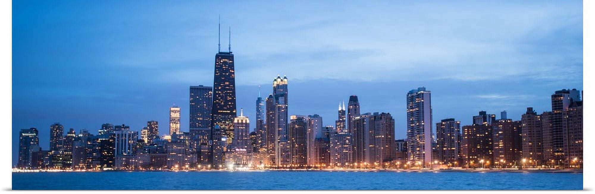 GBC | "Chicago City Skyline in the Evening" Art Print - 60x20 - Walmart.com