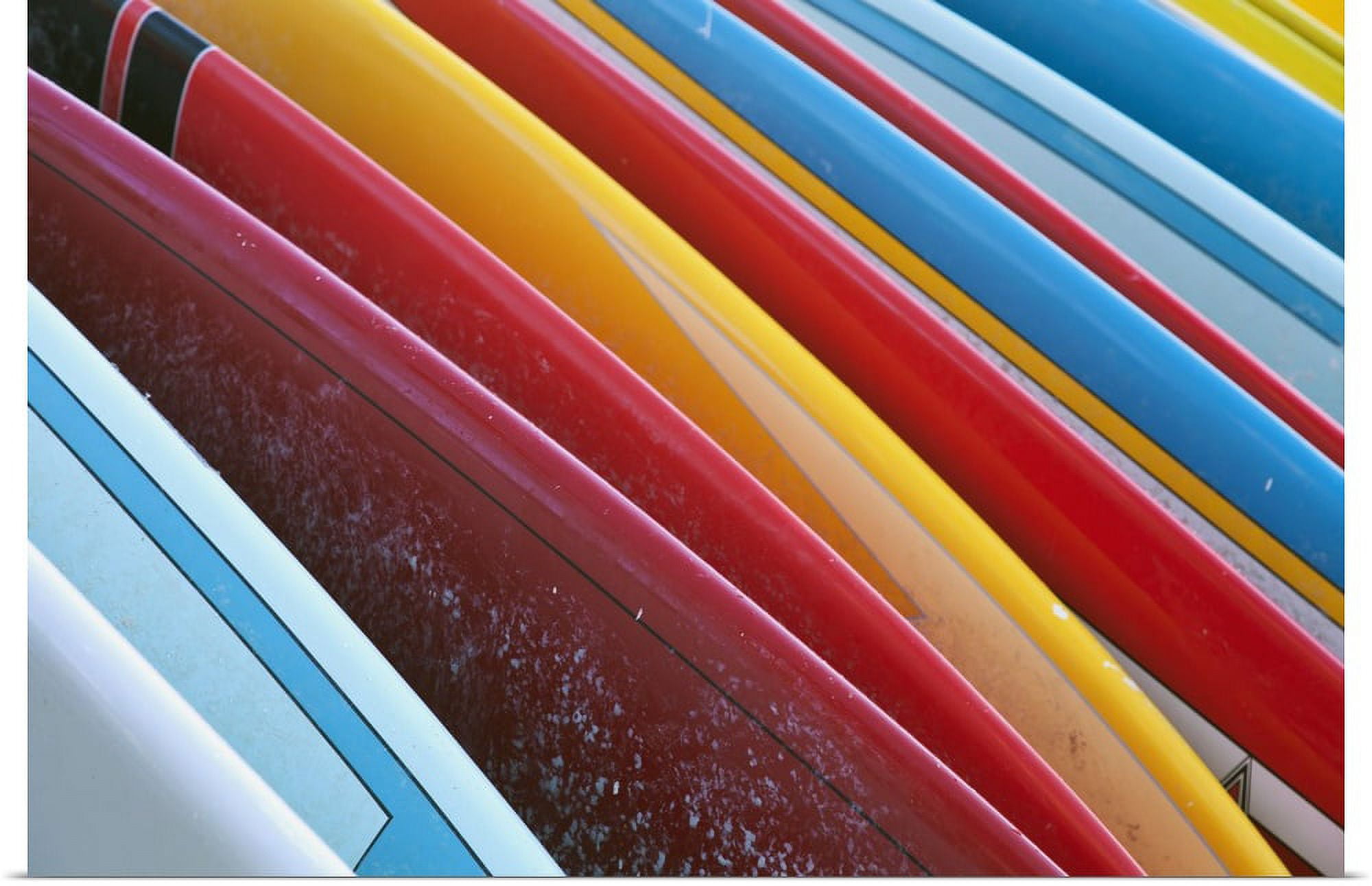Great BIG Canvas | "Coloured surfboards lined up, Honolulu, Oahu ...